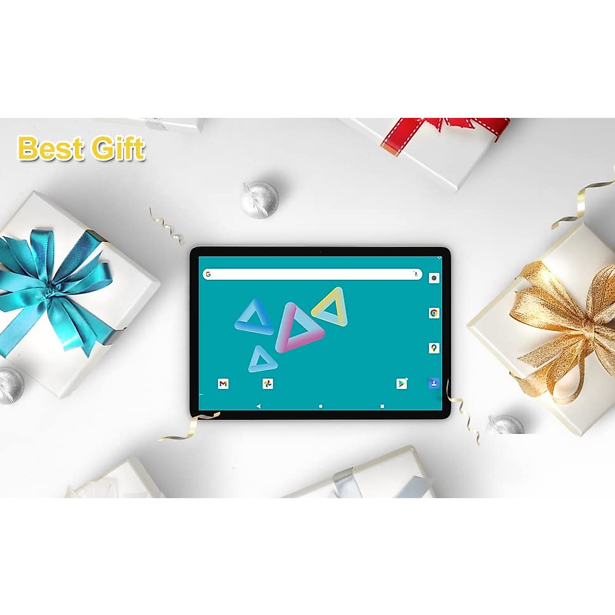 FESABOLE 2024 Newest 2 in 1 Tablet 10 inch Tablet 128GB Storage 1TB Expand Octa- Core Android Tablet Main13MP 5G WiFi Tablet IPS FHD with Stylus Keyboard