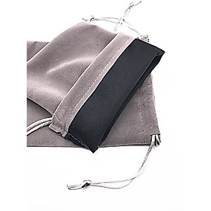 Lady Seven 6pcs 7" X 5" Velvet Cloth Jewelry Pouches/Drawstring Bags (Black and Gray)