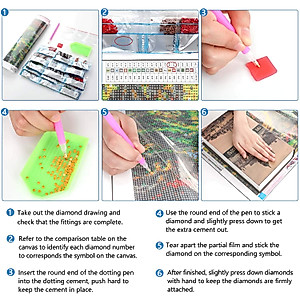 SENWANG Diamond Painting Kits for Adults 5D DIY Full Drill by Number Round Crystal Rhinestone Embroidery Arts Craft for Home Wall Decor 11.8"x 15.75"Giraffe