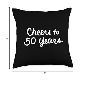 Happy 50th Wedding Golden Anniversary Gifts Store Cheers to 50 Years-50th Wedding Anniversary Throw Pillow, 18x18, Multicolor