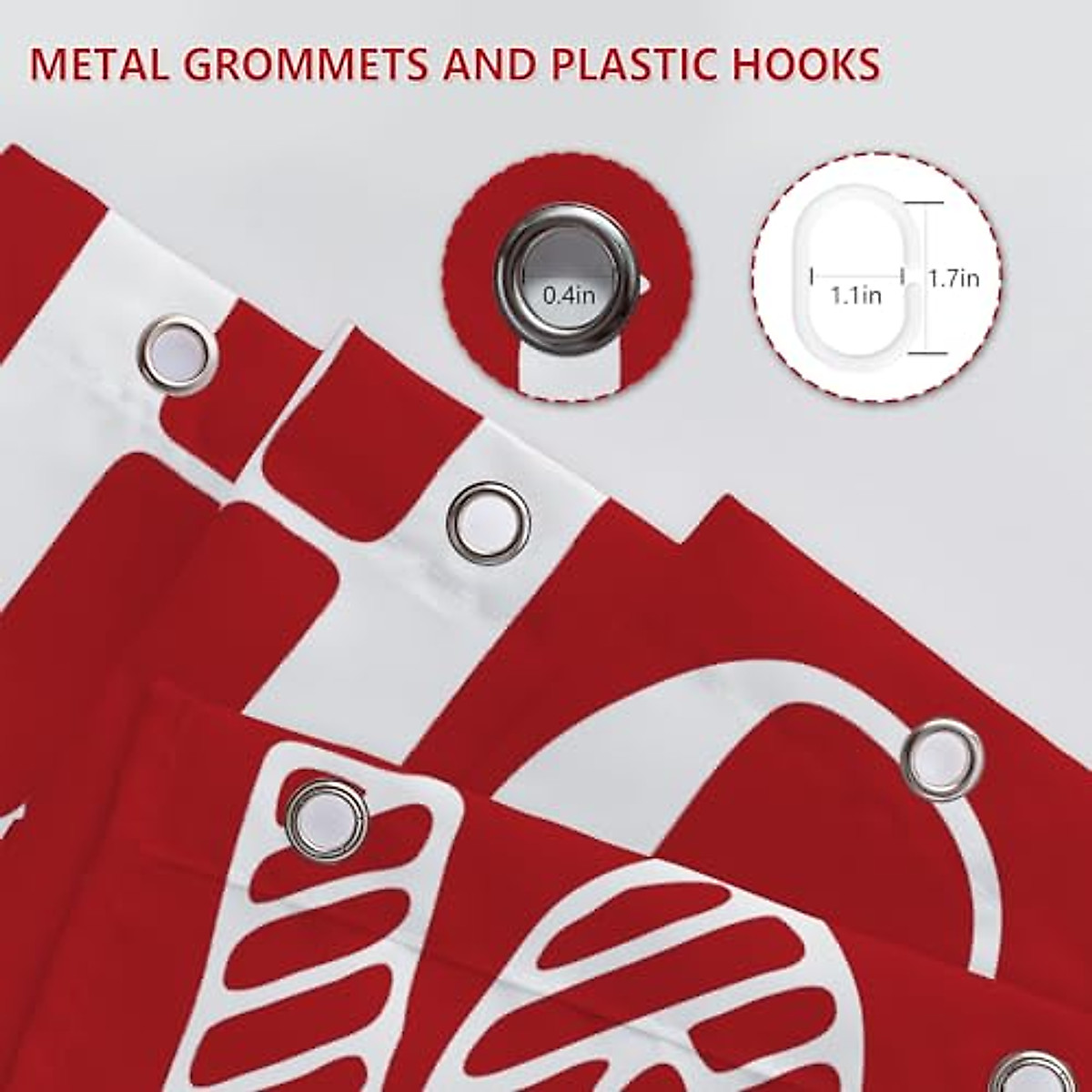 APROPHIC Funny Christmas Shower Curtain for Bathroom Decor Ho Ho Ho Snowflakes Xmas Winter New Year Holiday Red Waterproof Polyester Fabric Shower Curtain Set with 12 Hooks 72x 72 Inches