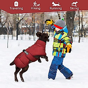 ROZKITCH Extra Warm Dog Coat Reflective Adjustable Dog Jacket Dog Winter Coat with Buckle Fleece Turtleneck Dog Jacket for Cold Weather Soft Winter Coat for Small Medium Extra Large Dogs