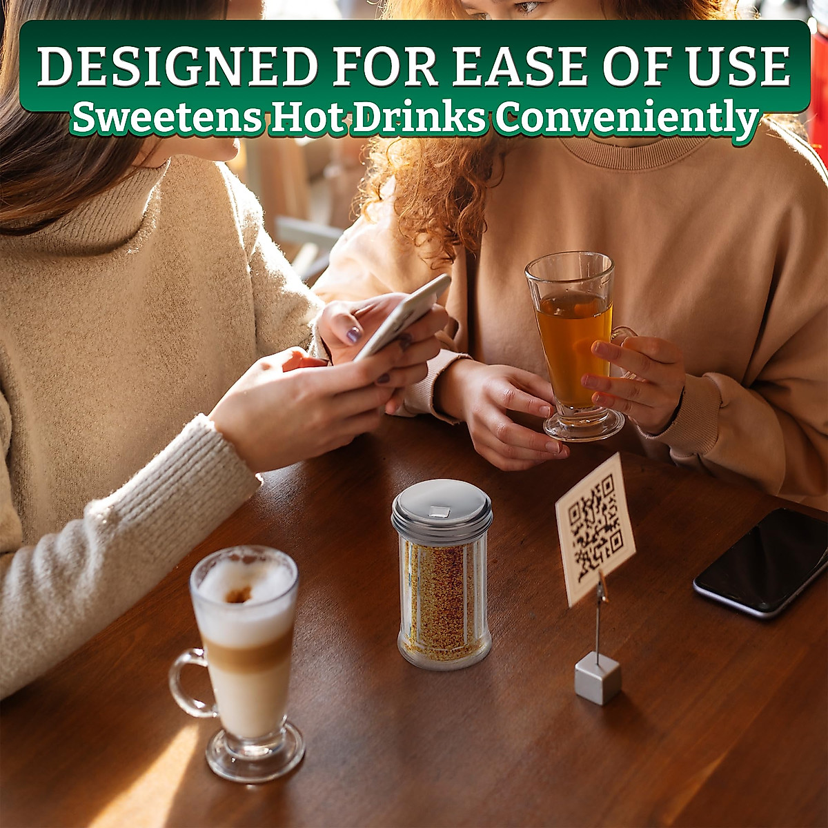 12 Oz Glass Sugar Dispenser with Pour Spout - Sugar Container with Lid Sugar Shaker Dispenser Sugar Jar with Lid Sugar Container for Coffee Bar Sugar Pourer Dispenser - Sugar Holder for Coffee Bar