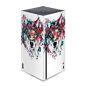 Head Case Designs Officially Licensed Riza Peker Wolf Art Mix Vinyl Sticker Gaming Skin Decal Cover Compatible With Xbox Series X Console
