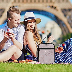 LynaRei Insulated Lunch Box Butterfly Rose Gold Portable Lunch Bag Reusable Small Cooler Lunchbox for Men Women Picnic Travel