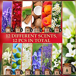 MTLEE 12 Pcs Christmas Candles Jars Scented Candle Christmas Gifts for Women Christmas Tree Aromatherapy Candles for Home Xmas Brithday Gifts Yoga (Cute Style)