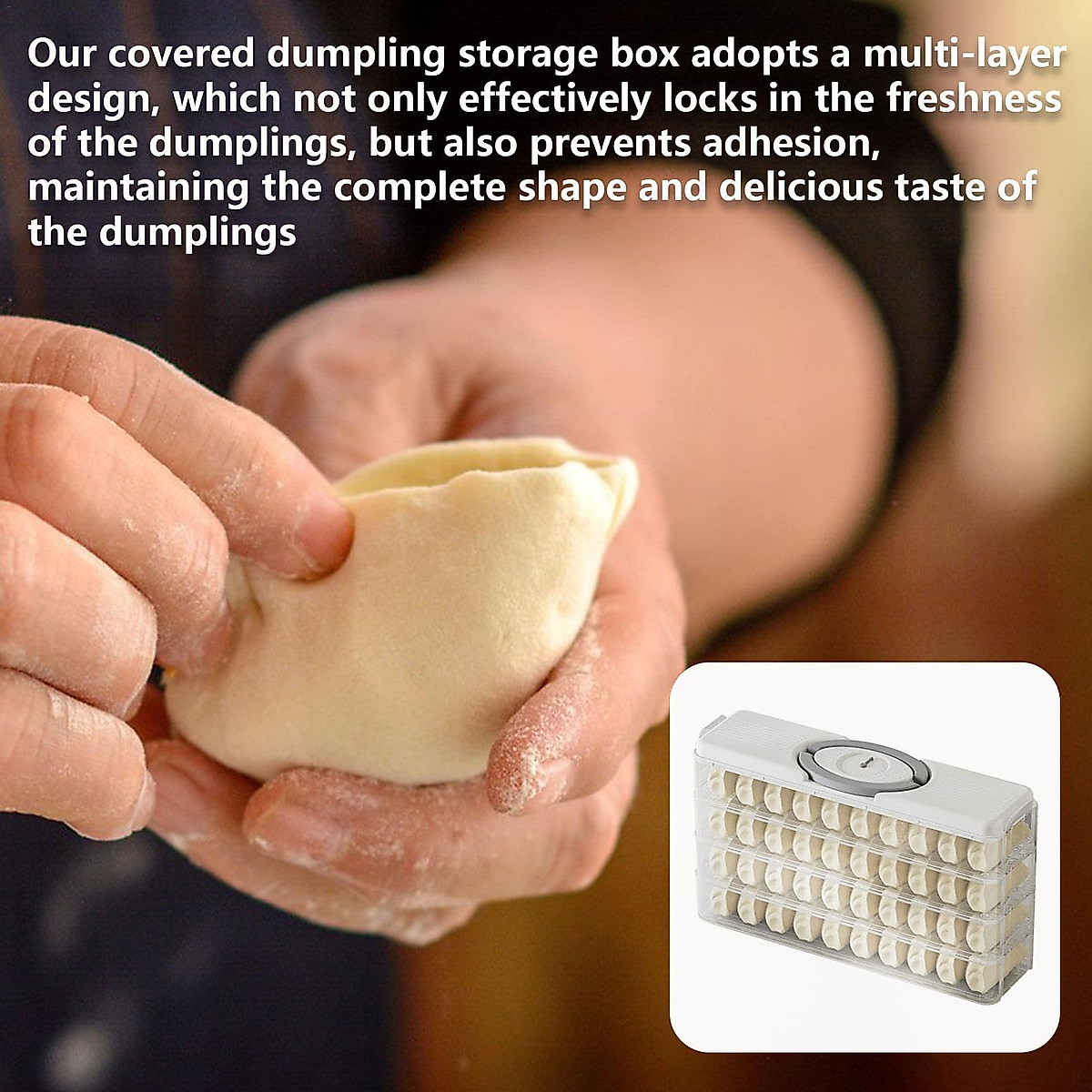 Dumpling Storage Box - Multilayer Household Storage Box, Easy To Use Dumpling Container | Stackable Storage Box With Date Recorder, Space Saving Dumpling Storage Box Suitable For Restaurant Freezer