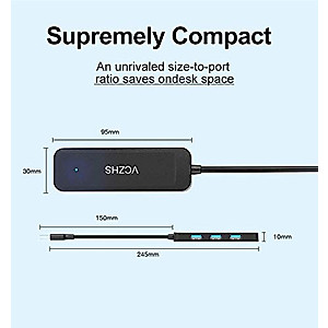 USB 3.0 Hub, VCZHS 4-Port USB Hub 3.0, Ultra-Slim Data USB Hub for Mac and Windows, Ultrabook and Laptop Flash Drive, Mobile HDD USB Hub 3.0