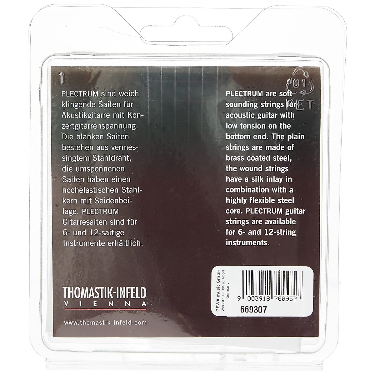 Thomastik-Infeld AC110 Acoustic Guitar Strings - Plectrum Series 6 String Set E, B, G, D, A, E