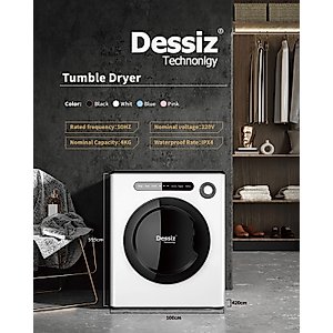 Geekman Compact Clothes Dryer 850W 9lbs Load Capacity, Ideal Portable Drying Machine for Tight Spaces, RVs, and Apartments Quiet, Robust and User-friendly