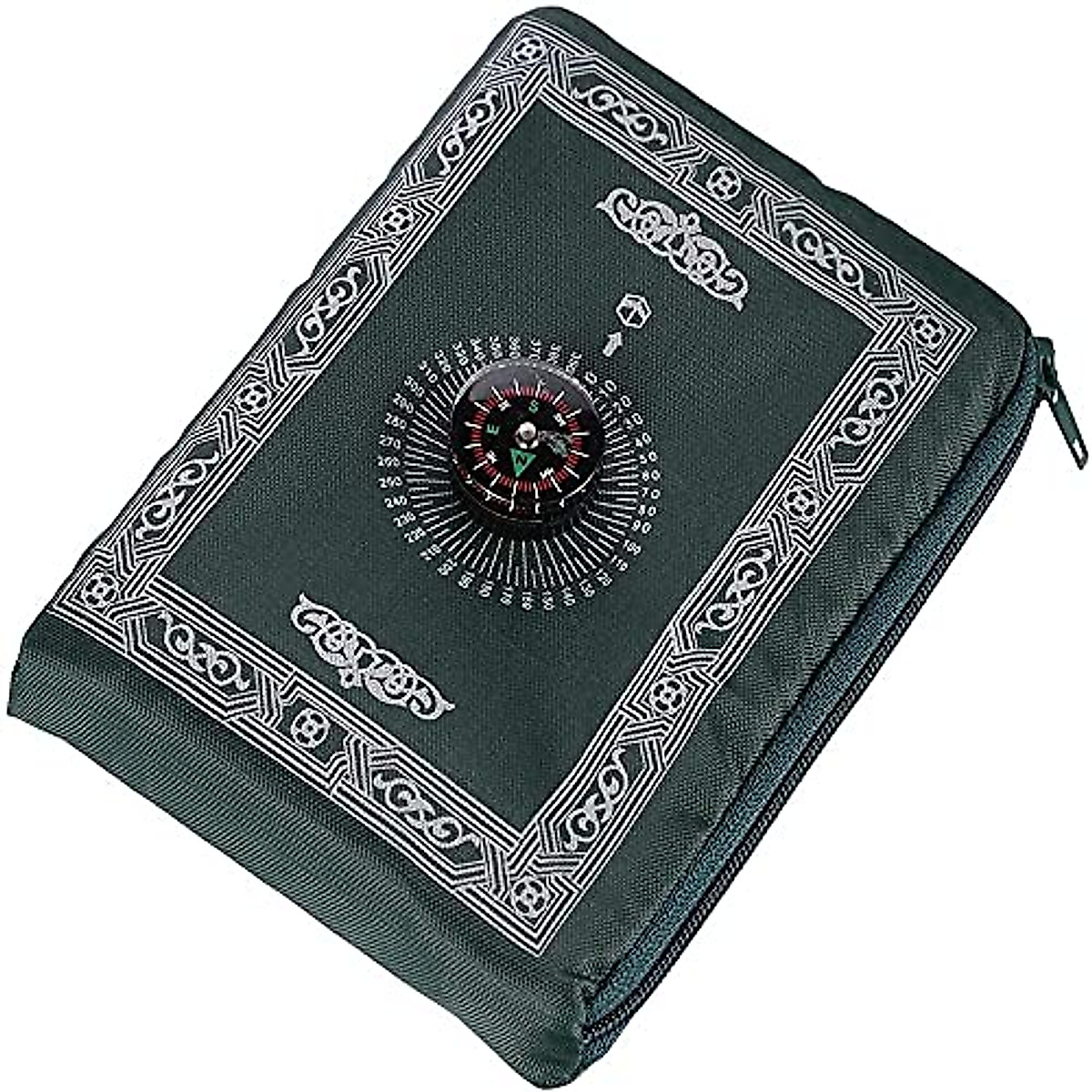Hitopin Travel Prayer Mat, 60cm*100cm Praying Rug, Portable Polyester Prayer Rug with Compass, Islamic Waterproof Prayer Mat, Muslim Prayer Mat, for Ramadan Gifts, Islamic Prayer (Green)