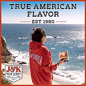 J&K Jerky Sweet and Spicy Beef Jerky - Hand Crafted Small Batch American Made Slab Beef Jerky - Bold & Flavorful Snack! - 7oz Big Bag of Jerky