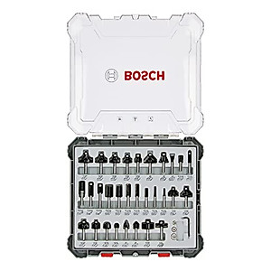 Bosch Professional 2607017475 30-Piece Set Wood Router Bit Set for 8mm Shank Router