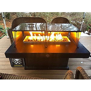 Heat Warden Premium Heat Deflector System with 3 Stainless Steel Sides Turns Your FIRE Pit INTO a Warm and Cozy Outdoor Fireplace!