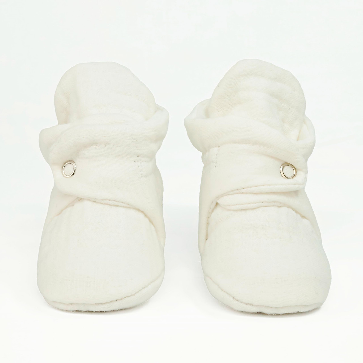 Ella Bonna Muslin Baby Booties 0-6 Months Slipper Toddler Shoes, Infant Baby Girl Booties, Baby Boy Slipper Socks, Cream