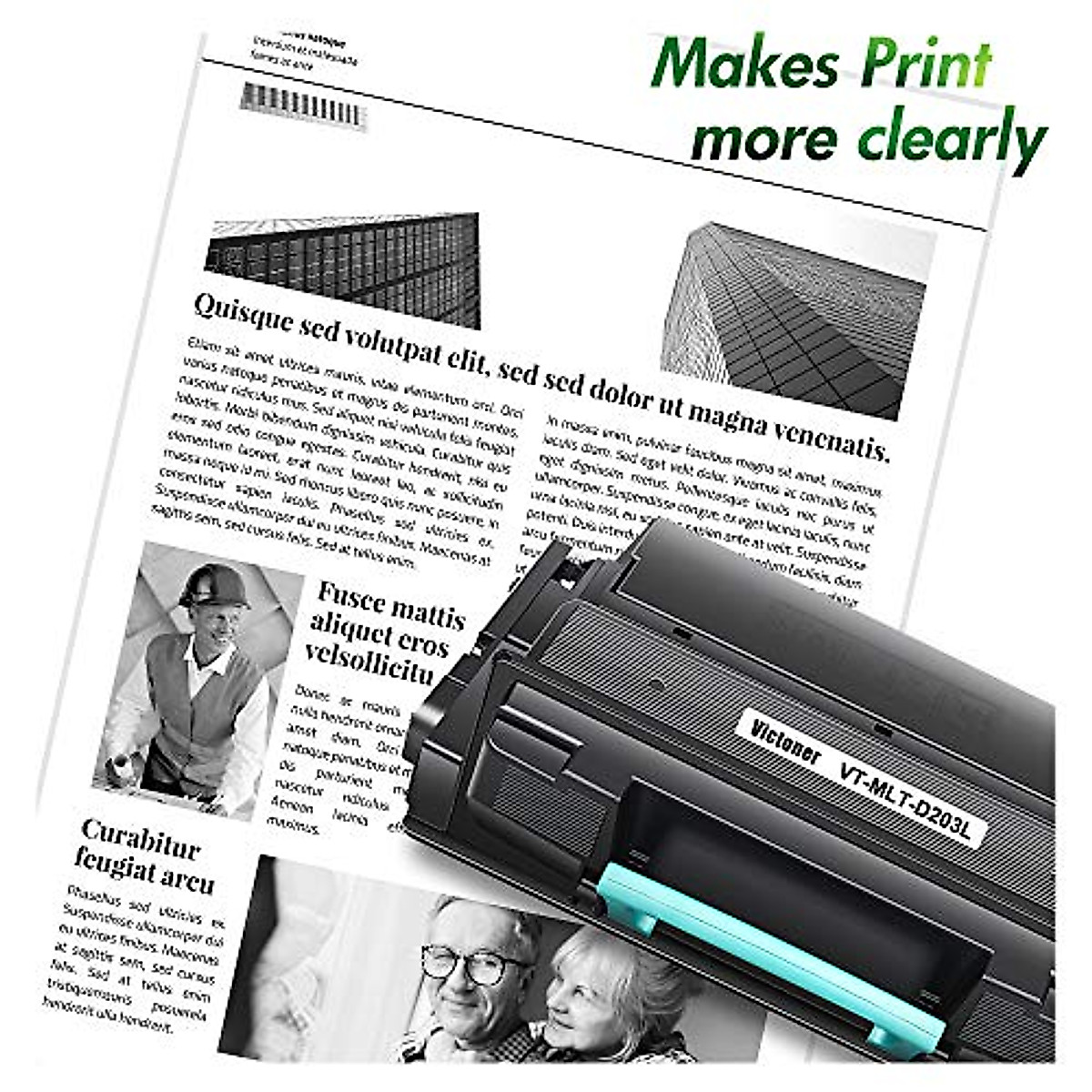 Victoner Compatible Toner Cartridge Replacement for Samsung 203L MLT D203L MLT-D203L MLTD203L Proxpress M3320ND M3870FW M4020ND M3370FD M3820DW M4070FR M4070FX Printer (Black, 2-Pack)