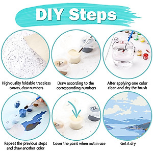 Didfig Easy DIY Paint by Numbers Kit for Adults Beginner Canvas 16x20 Inch Pink Tree Path Large Scenery Paint by Numbers for Home Wall Decor Gifts