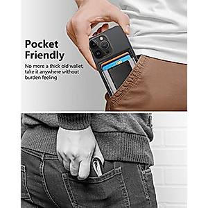 2-in-1 Magsafe Wallet, Up-grade with iPhone Wallet and Adjustable Stand, Open ID Window, Magnetic Wallet for iPhone 15/14 Pro Max/14 Pro/14/14 Plus/13/12 Series, 9 Cards Holder, Vegan Leather, Black