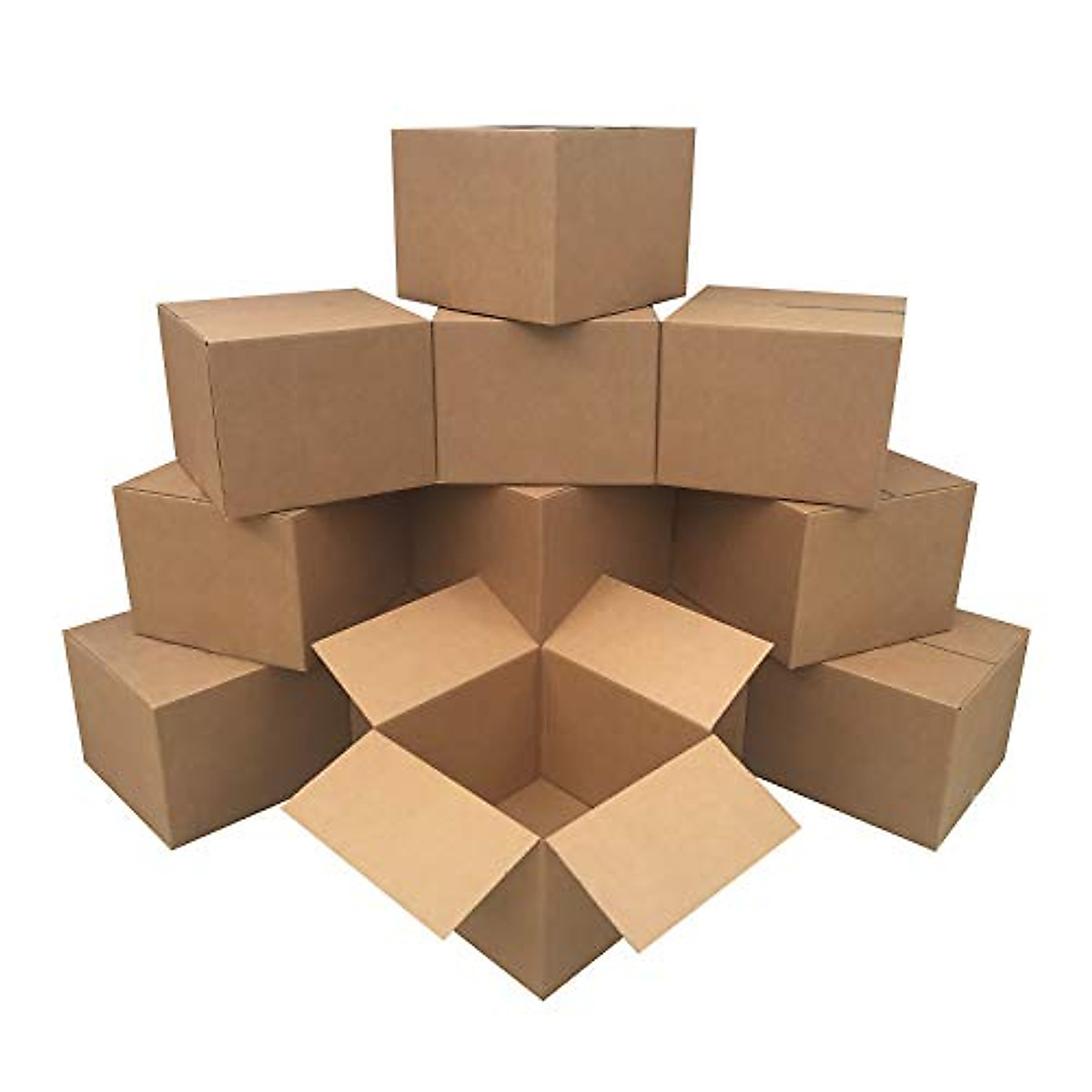 Amazon Basics Cardboard Moving Boxes, 12 Pack, Large, Brown, 20" x 20" x 15"