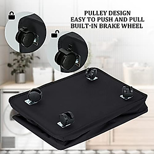 AOFEITE Large Laundry Basket Hamper with Wheels 85L Tall Rolling Collapsible Waterproof Clothes Hamper Organizer Sorter with Mesh Pockets Handle for Bathroom Bedroom Home