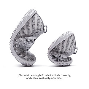 Baby Shoes Boy Girl Infant Sneakers Non-Slip First Walkers 6 9 12 18 24 Months Grey Size 6-12 Months Infant