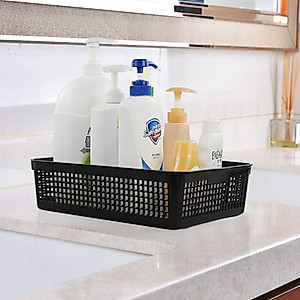 Hommp 6-Pack Plastic Paper Storage Baskets Trays, Black A4 Storage Basket
