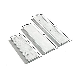 Mark One Home Goods Rustic Farmhouse 3 Tier Floating Wood Shelf - Floating Wall Shelves (Set of 3), Hardware and Fasteners Included (White, 3 Tier)