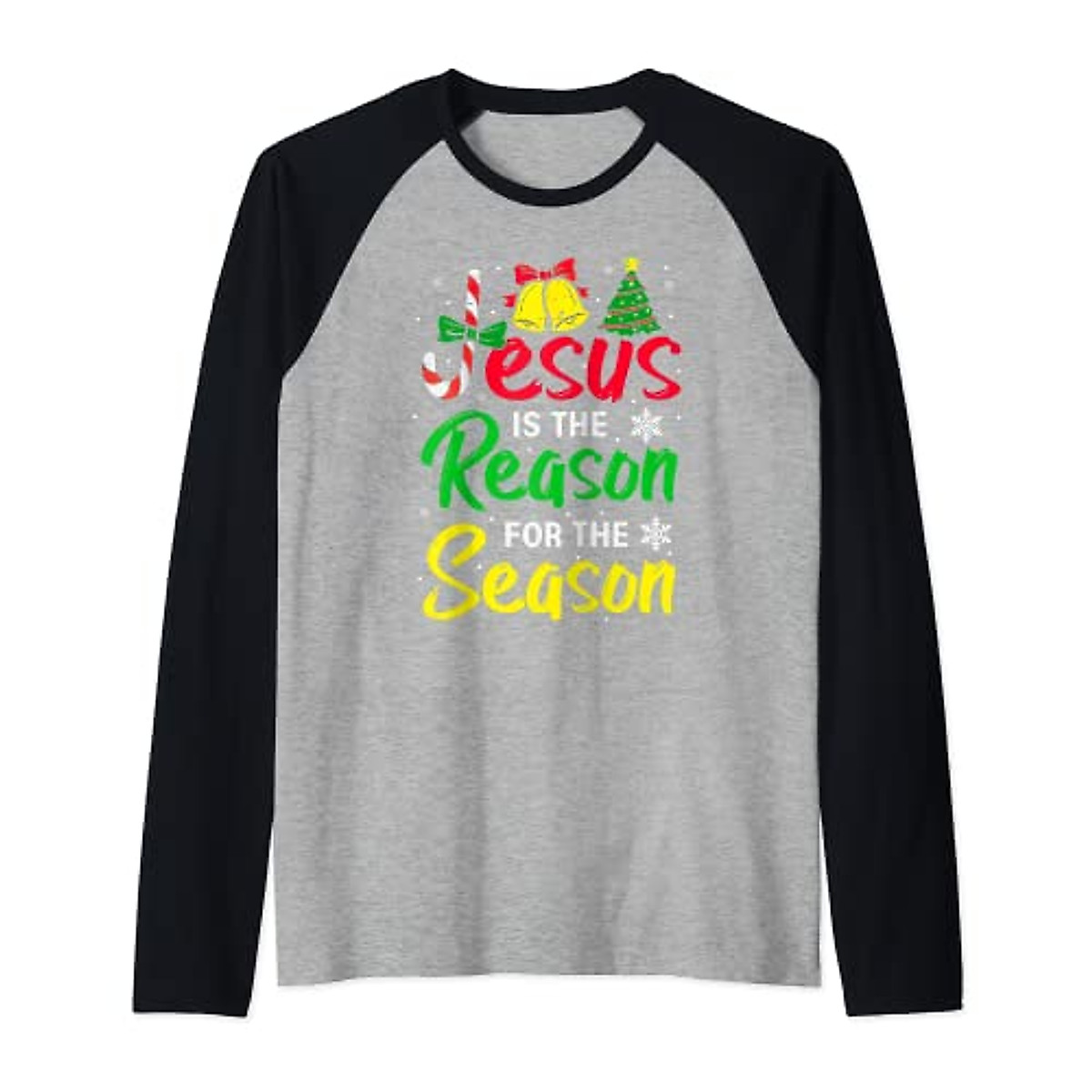 Christian Jesus The Reason Christmas Stocking Stuffer Gifts Raglan Baseball Tee