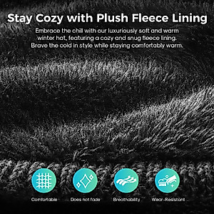 Bluetooth Beanie with Light for Men, Beanie with Light Unisex USB Rechargeable Hands-Free 4 LED, Headlamp Cap with Wireless Headphones Built-in Speaker Mic Gifts for Men Dad Teen (Black)