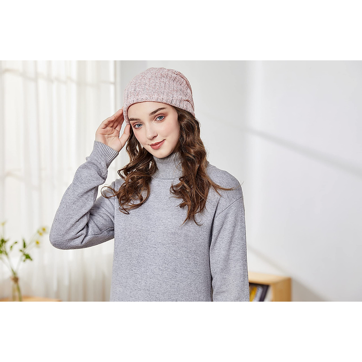 Fashion Beanies Chemo Caps Cancer Headwear Skull Cap Knitted hat Scarf for Womens Mens (4pack-b)