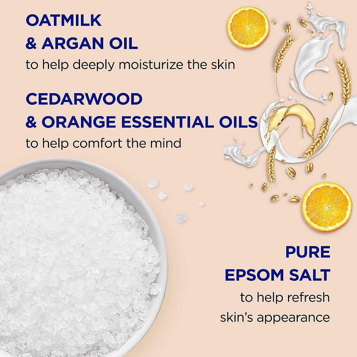 Dr Teal's Pure Epsom Salt Soak, Soothe & Comfort with Oat Milk & Argan Oil, 3 lbs