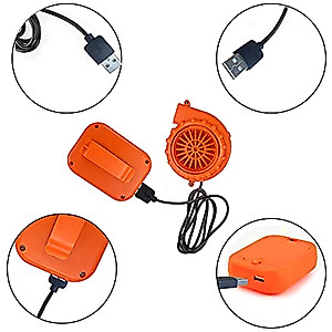 ChristmaxStore Mini Blower Fan for Inflatable Costume Fans for Dinosaur Halloween Costume Orange