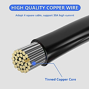 Dongge Solar Connection Y Branch Parallel Adapter Solar Panel Cable Plug Distributor Photovoltaic Branch Plug and Socket Supports 30A High Current Red and Black Cable