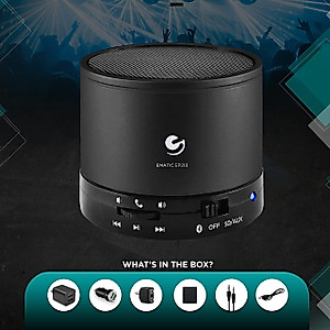 Ematic Bluetooth Wireless Speaker & Speakerphone for iPhone, iPad, iPod, Android devices, & Laptops, Blue