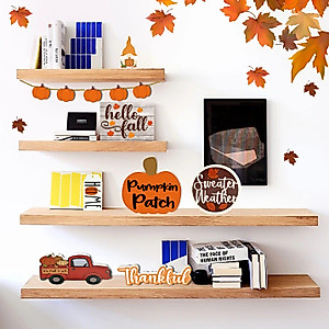 12 Pieces Fall Tiered Tray Decor Fall Wooden Signs Decor Set Include Pumpkin Gnome Truck Wood Sign Letter Sign Table Centerpieces for Thanksgiving Autumn Harvest Home Table Tiered Tray Decor