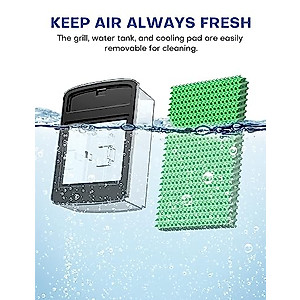 Evaporative Air Cooler, BALKO 3-IN-1 Windowless Swamp Cooler w/ 0.8 Gal Detachable Water Tank, 7H Timer & Remote, 4 Ice Pack, 70° Oscillation, Ductless Air Conditioner Portable for Room Indoor Office