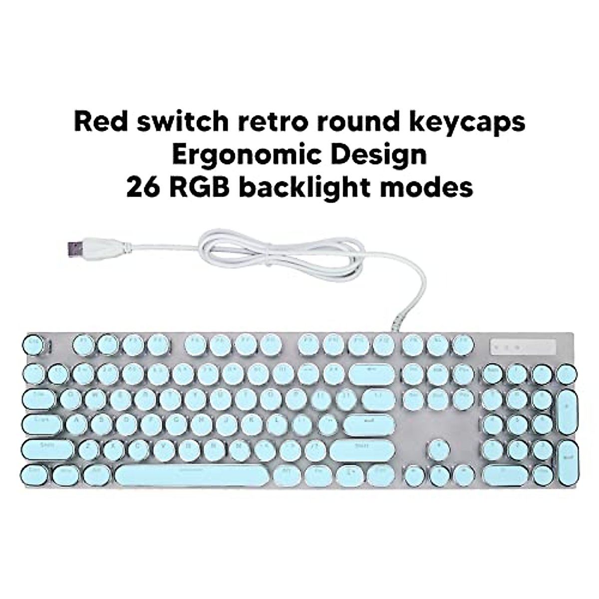 LBEC Mechanical Keyboard, Red Switch Mechanical Gaming Keyboard 104 Keys RGB Backlight for Office (Red Switch)