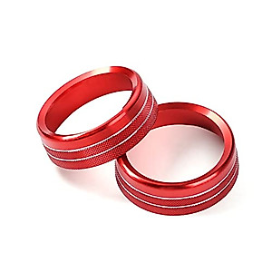 Car Audio Circle Sticker Decal Carbon Fiber Interior Trim Cover for Ford Mustang 2015 2016 2017 2018 2019 2020 2021 2022 2023 Accessories (RED)