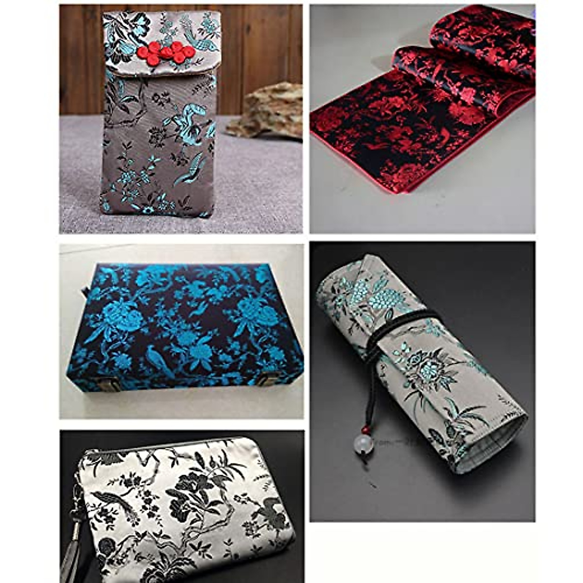 GOONSDS Damask Satin Brocade Jacquard Fabric Costume Upholstery Furniture Clothing Material 75Cmx50cm,F