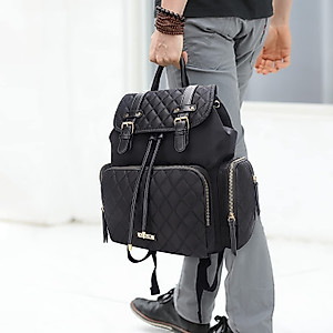 Hafmall Diaper Backpack for Mom, Stylish Baby Diaper Bag Backpack with Stroller Hooks, Multifunctional Baby Bag for Baby Girl Boy, Black