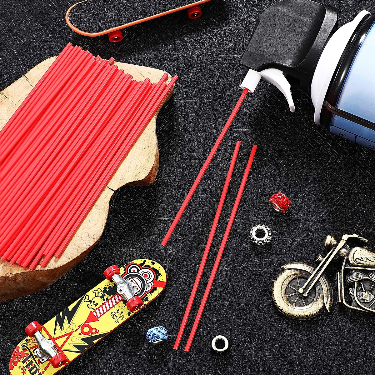 100 Pieces Spray Can Straw Plastic Replacement Spray Can Extension Straw (4.7 Inch)