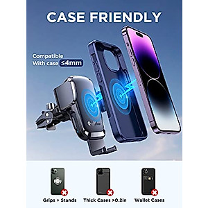 [Upgraded Version] Wireless Car Charger, 15W Qi Smart Fast Charging, JOYROOM Car Phone Holder Mount Wireless Charging, Auto-Clamping Charging Cell Phone Mount for iPhone, Samsung, Galaxy, LG, Google