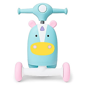 Skip Hop 3-in-1 Baby Activity Push Walker to Toddler Scooter, Zoo Unicorn