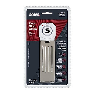 SABRE 120 dB Wedge Door Stop Security Alarm, Extremely Loud Wireless Alarm Siren Audible Up To 1,500 Ft., Non-Skid Pad, Compact Alarm Great for Home, Travel, Apartment or Dorm