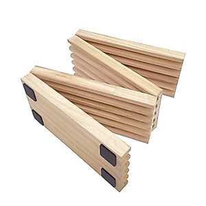SUTIMSHE Natural Wood Domino Racks, Domino Tiles Holders,Domino Trays Set of 4 for Mexican Train Chickenfoot and Other Dominoes Games