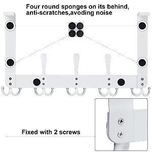 WEBI Over The Door Hook,Door Hanger,Triple Door Hooks for Hanging White Over The Door Towel Rack,Door Coat Hanger,Over Door Coat Rack for Clothes,Towels,Back of Bathroom