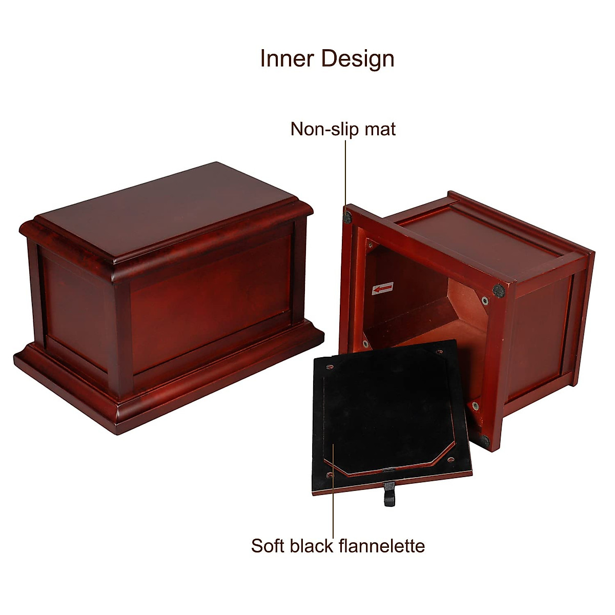 Cherry Solid Wooden Urns for Adult Male, Cremation Urns Eco-Friendly Wooden Casket Urn for Human Ashes Adult Female, Wood Keepsake Memorial Urns