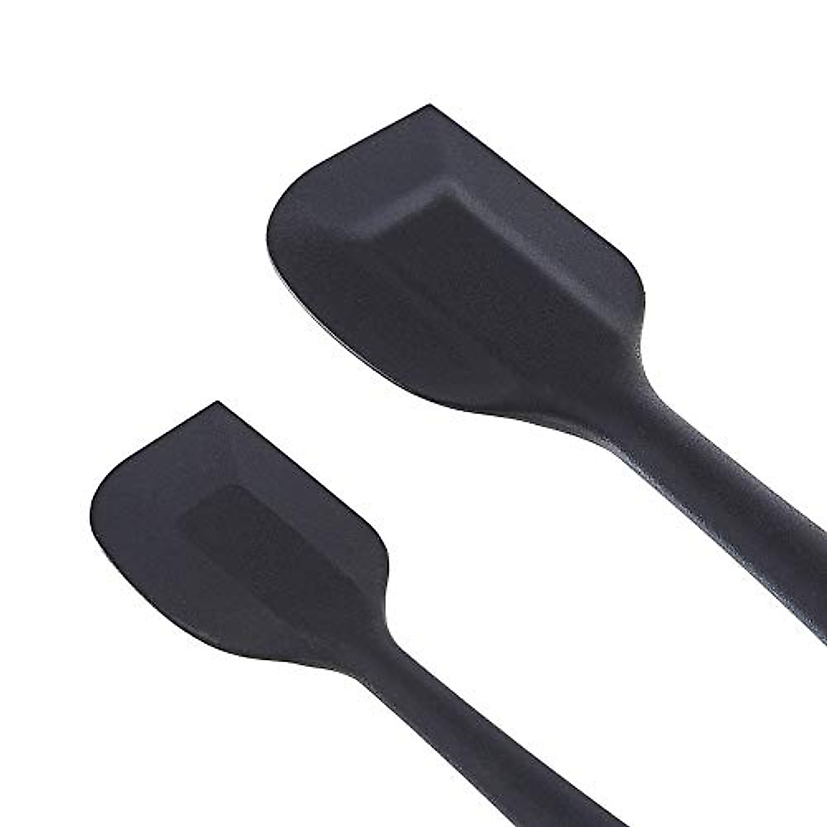 AmazonCommercial Non-Stick Heat Resistant Silicone Spatula Set, 2 Small & 2 Large Spatulas, Black, Pack of 4