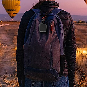 Geiomoo Silicone Case Compatible with Skullcandy Mod, Protective Cover with Carabiner (Black)