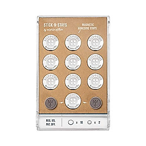 Würkin Stiffs Stick-N-Stays Magnetic Collar Stays Includes (10) Magnetic Adhesive Polo Stays and (2) Power Button Magnets | Gift for Men | As Seen on Shark Tank
